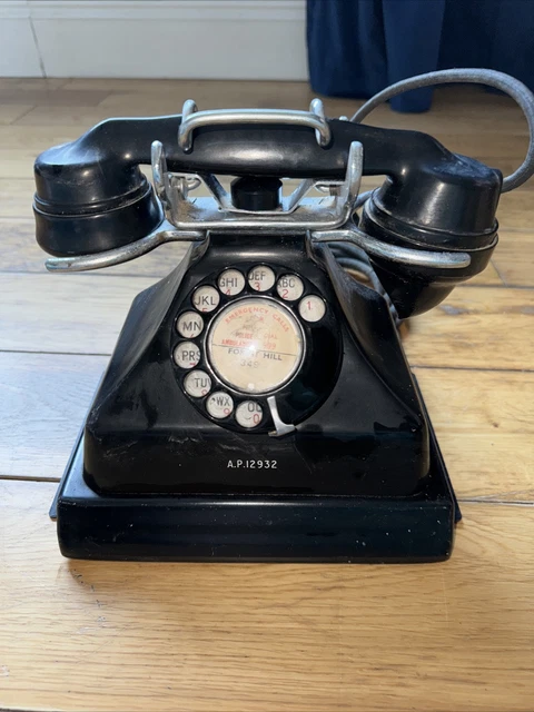 VINTAGE GPO 200 Bakelite Telephone A.P. 12932 1930 40s Rare Military ...