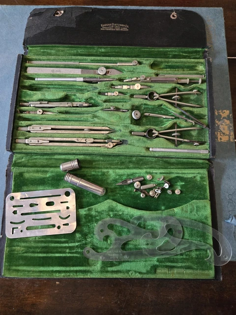 EUGENE DIETZGEN CO. Vintage Drafting Tools with spare parts $66.90 - PicClick AU