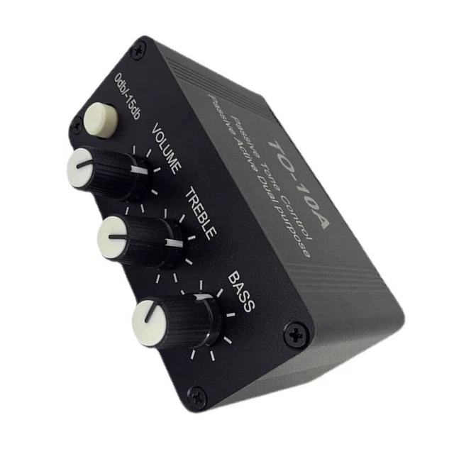 MINI AUDIO ATTENUATOR 3.5mm/RCA Volume Controller Stereo Preamp w/Tone ...