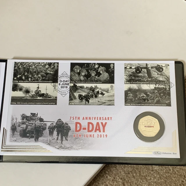 75TH ANNIVERSARY OF d-day silver proof 50p coin cover £57.92 - PicClick UK