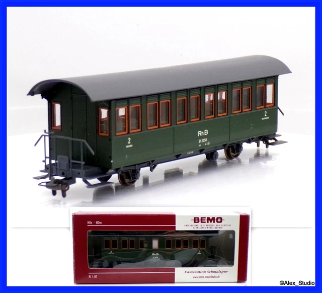 BEMO 3230 128 H0m Personenwagen Kl.2 RhB Betriebs Nr: B 2058 OVP ...