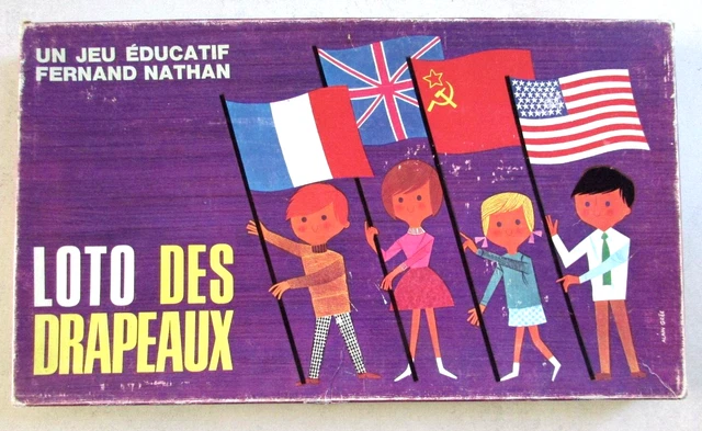 JEU ÉDUCATIF ANCIEN Loto des Drapeaux Nathan Illustré par Alain Grée ...