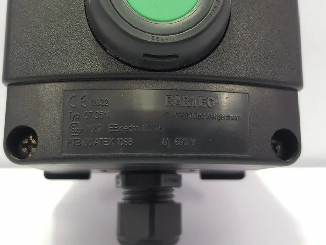 BARTEC COMEX ESTACIÓN de Control Interruptor Pulsador 07-3511 EUR 206 ...