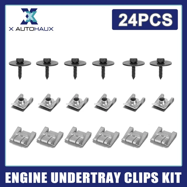 24PCS ENGINE UNDERTRAY Clips Screws Under Cover Rivets for Mercedes ...