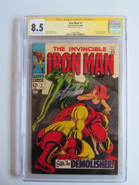 IRON MAN 2 CGC 8.5 SS Signed by Stan Lee Demolisher Death of Drexel ...
