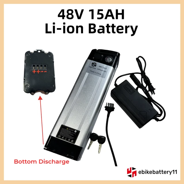 48V 15AH 1000W EBIKE BATTERY Lithium Ion 30A BMS Bottom Connector Electric Bike EUR 233,18 ...
