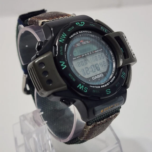 RARE VINTAGE CASIO PROTREK ATC-1000 Casio Triple Sensor NEW BATTERIES £ ...