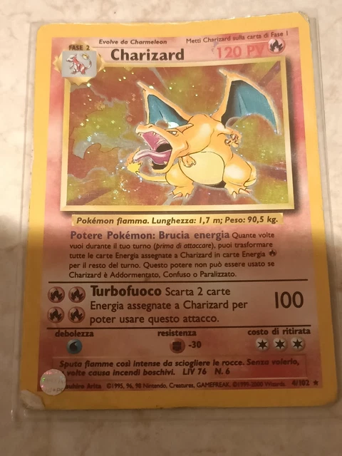POKÉMON TCG ITALIAN Charizard Base Set 4/102 Holo Unlimited Holo Rare ...