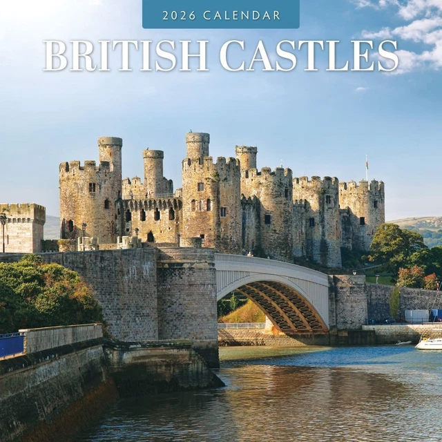 BRITISH CASTLES - 2026 Red Robin Square Wall Calendar Monthly Planner ...
