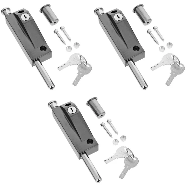 3 COUNT SPRING Lock Wood Door Metal French Slide Bolt for Latch Zinc ...