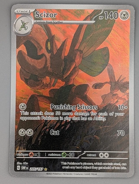 SCIZOR 205/197 SV Obsidian Flames Illustration Rare Pokemon Card EUR 7,16 - PicClick DE
