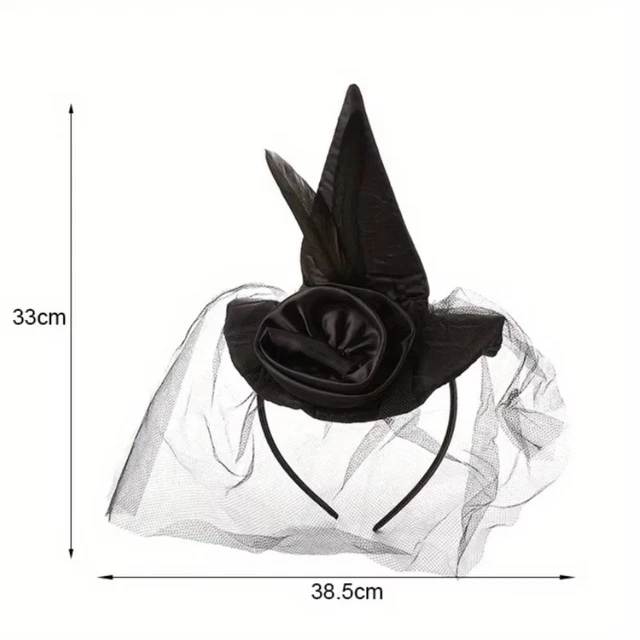 FOLDS RETRO VEIL Witch Hat Feather Design Wizard Cap Parties £20.78 ...