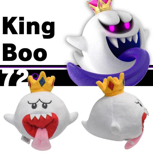SUPER SOFT SUPER Mario King Boo Plush Toy Stuffed Doll With Shy Crown ...