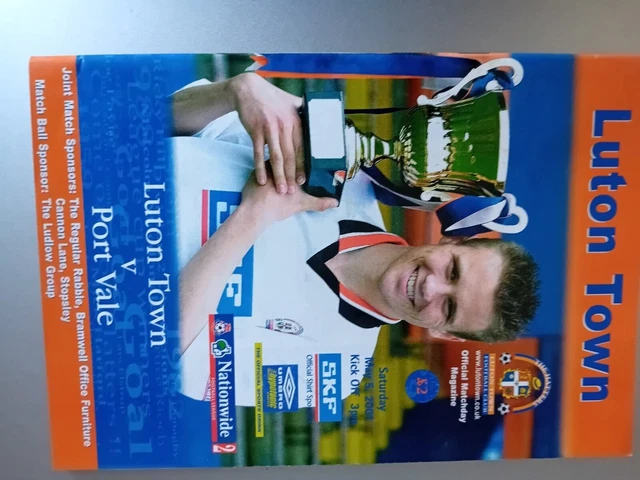 FOOTBALL PROGRAMME: LUTON Town v Port Vale 5th May 2001 £1.25 - PicClick UK