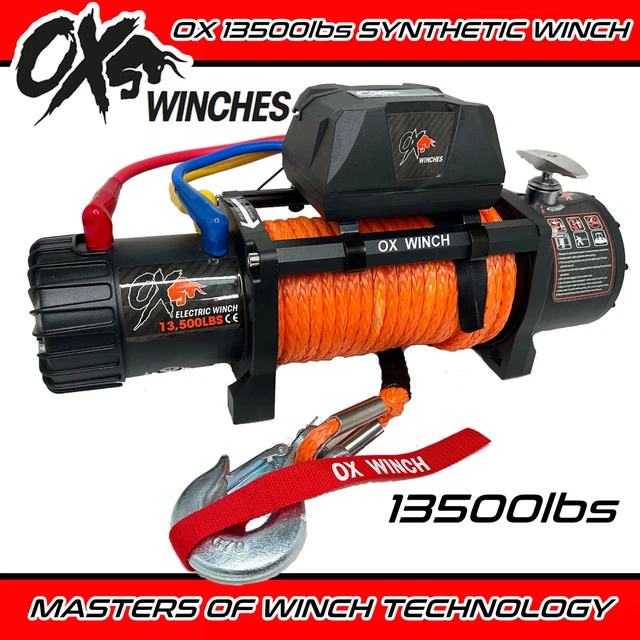 OX ELECTRIC WINCH 12v 13500lbs SYNTHETIC CARBON SERIES HEAVY DUTY - UK ...