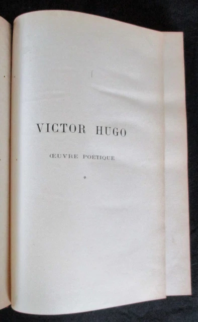 VICTOR HUGO. OEUVRE Poétique. 1880. Chez Hugues. 3 volumes Illustrés ...