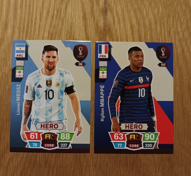 PANINI MESSI & Mbappe World Cup Qatar 2022 stickers cards adrenalyn ...