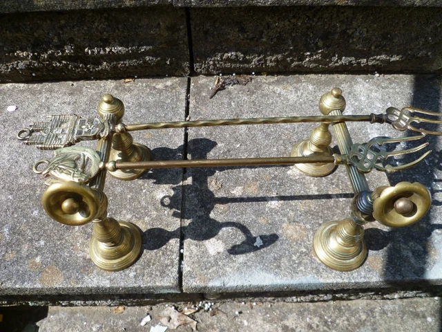 PAIR OF Victorian era 'Aesthetic Movement' Brass Poker Stands / Brass ...