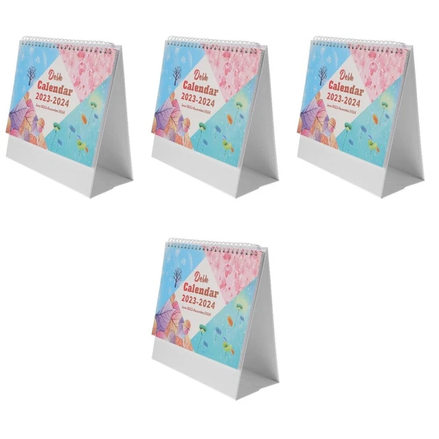 4 PIECES 2024 Desk Calendar Stand up Daily Schedule Academic Year Turn ...