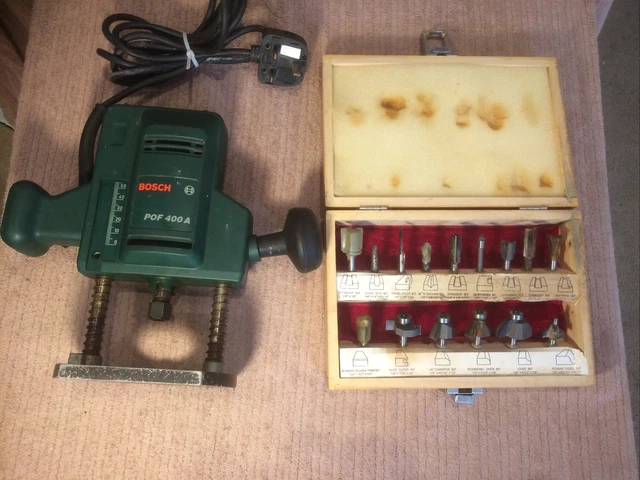 BOSCH POF 400A 1/4" ROUTER 240V + Set Of Router Bits Some Used/ Unused ...