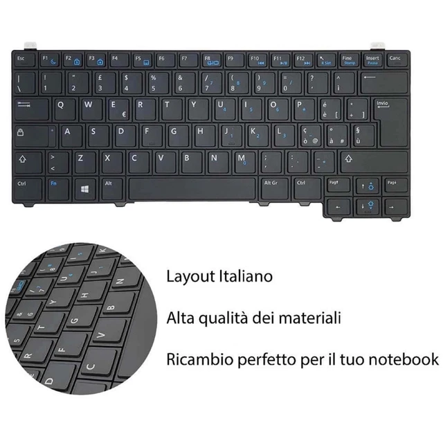 KEYBOARD ORIGINAL DELL Latitude E5440 Layout Italian It Qwerty 074xp9 ...