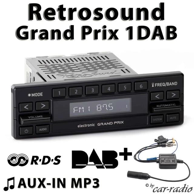 RETROSOUND GRAND PRIX DAB+ MP3 Komplettset Motor-1DAB Oldtimer Retro ...