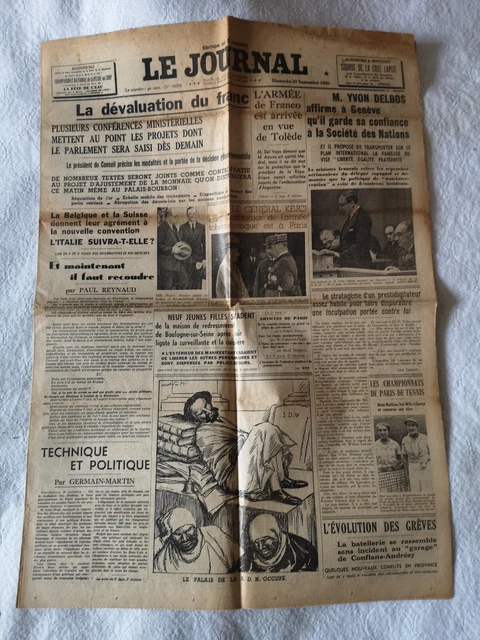 RARE JOURNAL NO 16050 sept-1936 guerre d'espagne original d'époque 8 ...