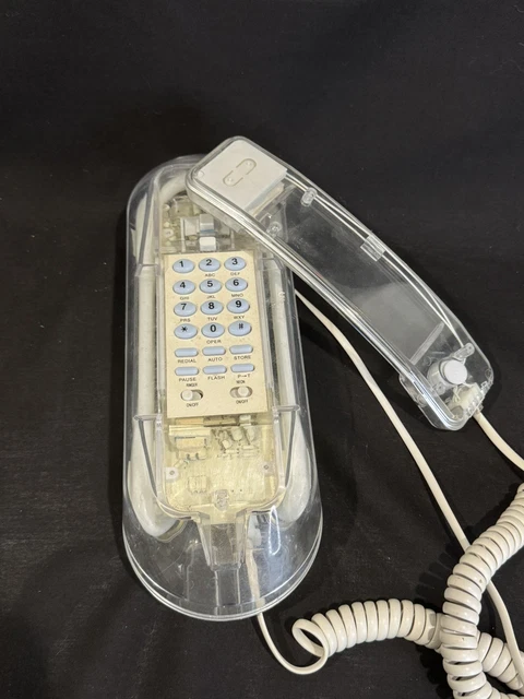 VINTAGE CLEAR LIGHT Up Phone Landline Telephone Retro 90s Style READ £ ...