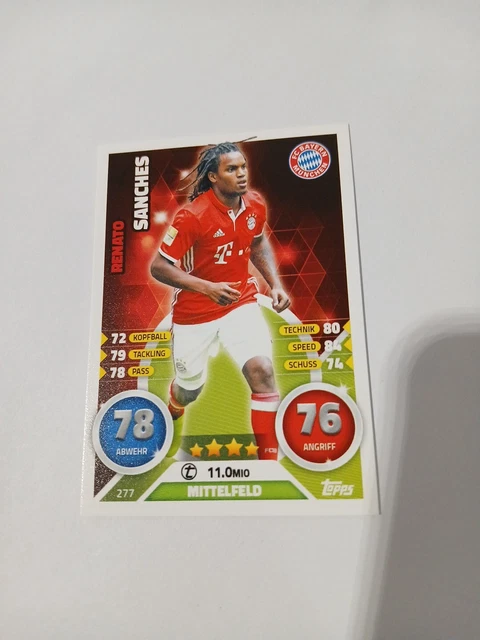 CARTA MATCH ATTAX Renato Sanches FC Bayern Monaco NUOVA EUR 1,00 ...