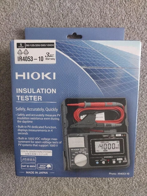 HIOKI IR4053-10 INSULATION Resistance Tester for Photovoltaic System ...