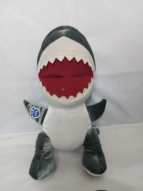 BUILD A BEAR Grey 30th Shark Week Shark Soft Plush Teddy Bear Size 40 ...