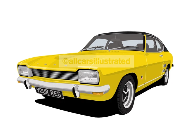 CAPRI MK1 (FACELIFT) Car Art Print Picture (Size A4). Personalise It! £ ...