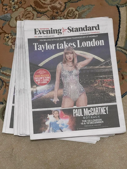 TAYLOR SWIFT LDN Tube Map COLLECTOR Poster Evening Standard Newspaper ... TAYLOR SWIFT LDN Tube Map COLLECTOR Poster Evening Standard Newspaper ...