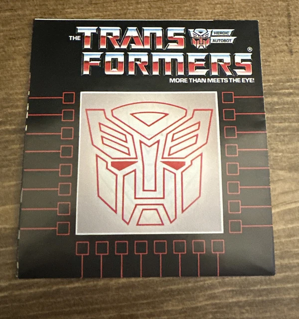 TRANSFORMERS ORIGINAL G1 1986 Box Insert Catalog Checklist Form $9.99 ...