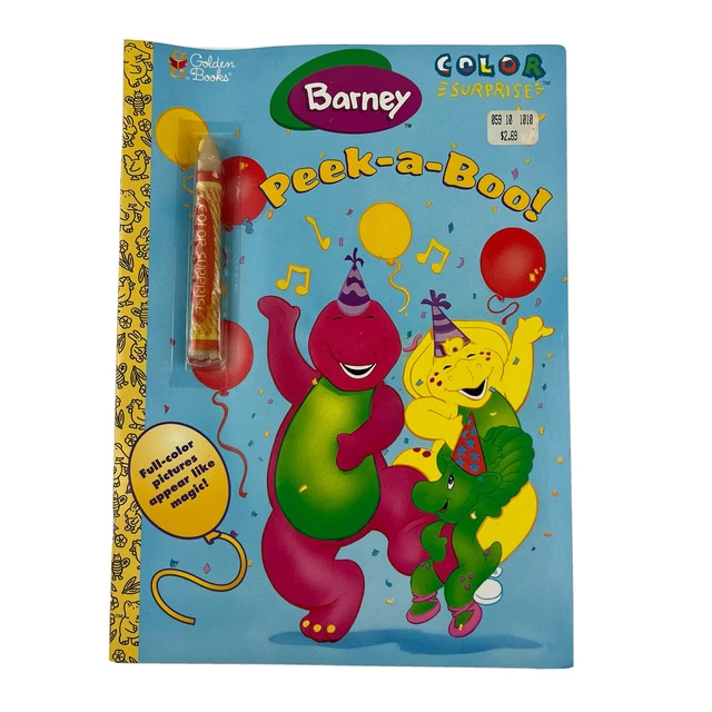 BARNEY 1997 PEEK A Boo Color Surprise Coloring Book Golden Books The ...