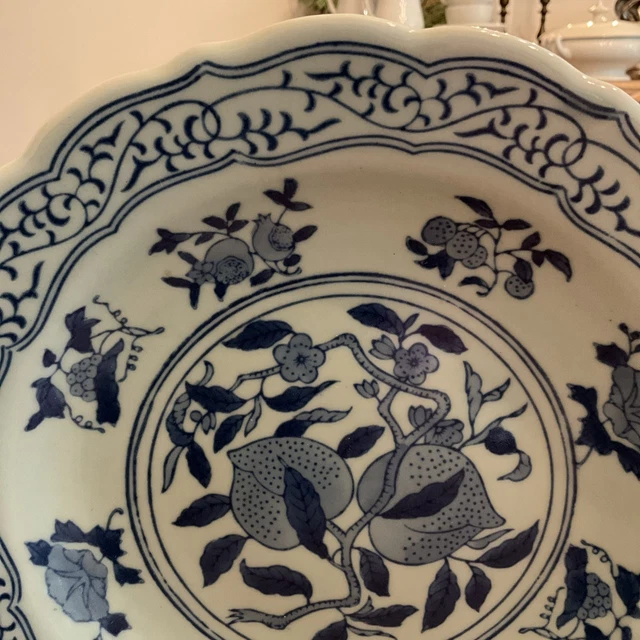 QIANLONG NIAN ZHI Celadon Blue Flowers Pattern Shallow Dish/plate £39. ...