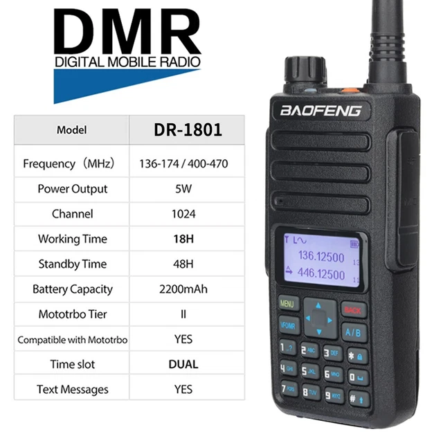 BAOFENG DR-1801UV DMR Radio Digital Doble Banda Ham Walkie Talkie DM ... BAOFENG DR-1801UV DMR Radio Digital Doble Banda Ham Walkie Talkie DM ...