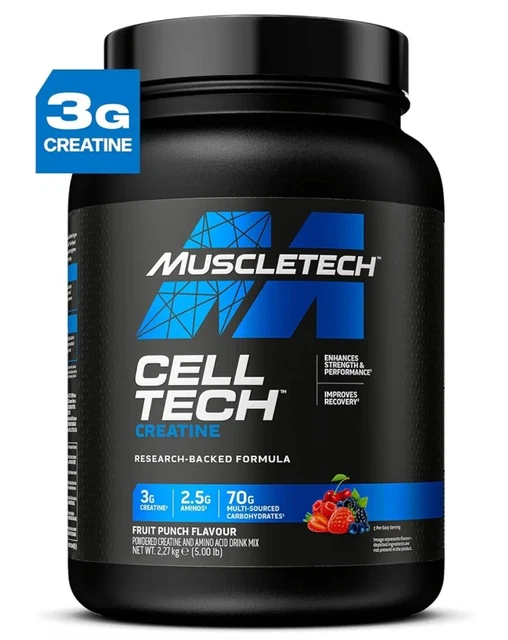 MUSCLETECH CELL-TECH CREATINE Monohydrate Powder Drink Mix fruit punch ...
