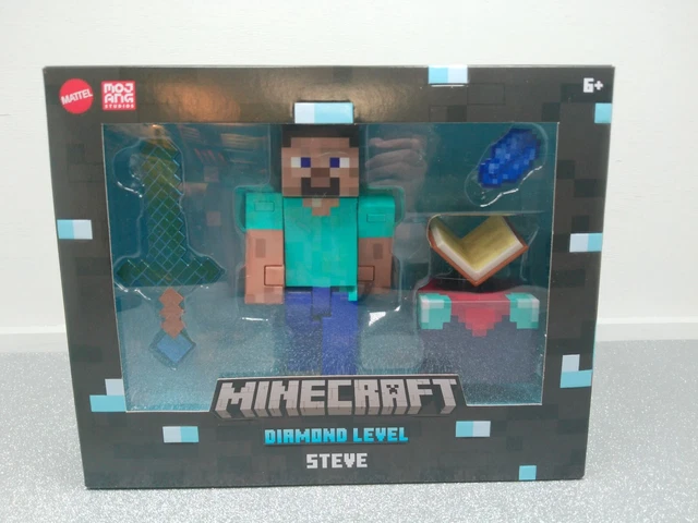MINECRAFT DIAMOND LEVEL Action Figure Steve Mattel Accessories $24.95 ...