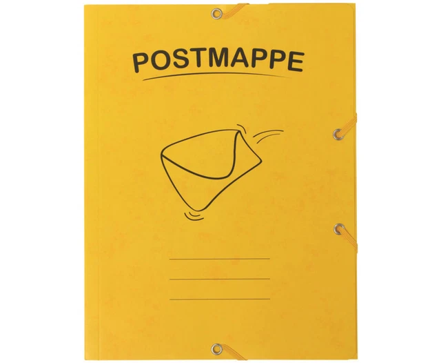 STYLEX 3 POSTMAPPEN FSC Pappe gelb mit Gummizug Dreiklapp DIN A4 ...