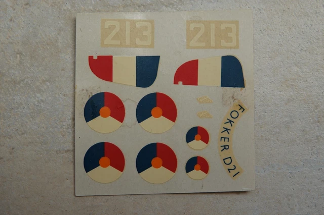 VINTAGE DECALS TRI-ANG 1/72ème FOKKER D 21 EUR 3,99 - PicClick FR