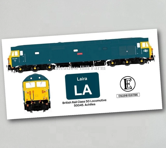 BRITISH RAIL CLASS 50 Fridge Magnet 50045 Achilles BR Diesel Locomotive ...