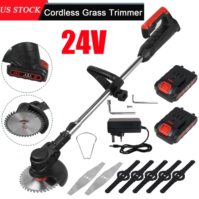 ELECTRIC CORDLESS GRASS String Trimmer Lawn Edger Weed Eater Cutter ...