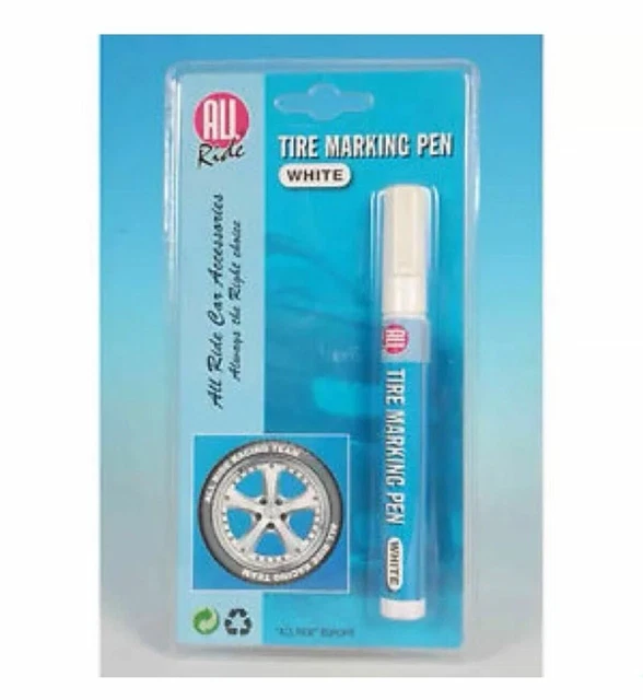 WHITE TIRE MARKING Pen Paint Raised Rubber Permanent Car Van New £4.99 ...