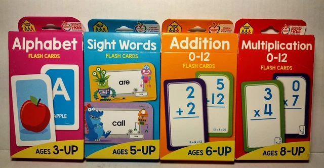 ALPHABET ADDITION SIGHT Words Multiplication Flash Cards Deck Home ...