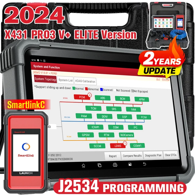 2024 LAUNCH X431 PRO3S+ ELITE PRO 5 PAD Outils diagnostic scanner J2534 ...