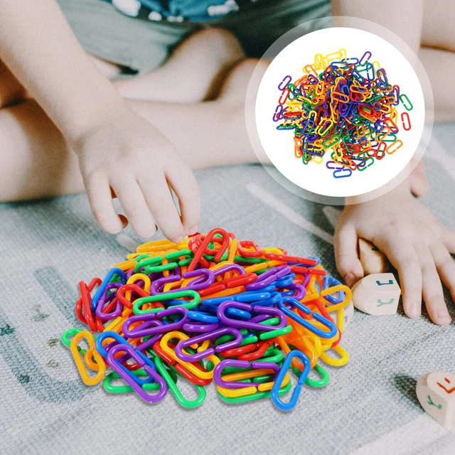 EDUCATIONAL PLASTIC PARROT Hooks Chain Links Interlocking Toys Bird ...