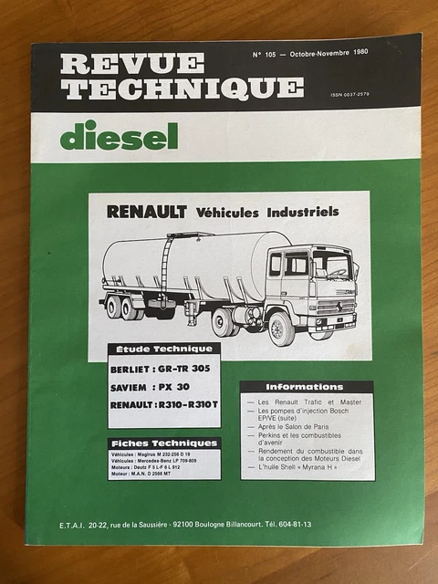 REVUE TECHNIQUE CAMION RVI BERLIET GR TR EUR 12,00 - PicClick FR