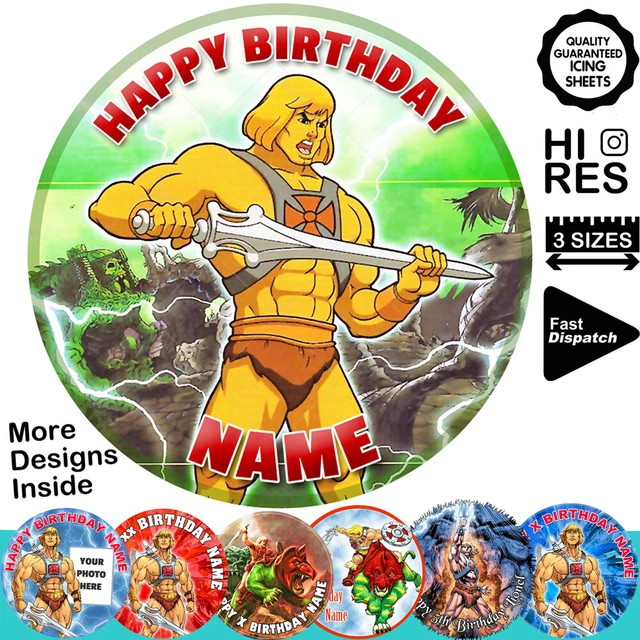 HE-MAN CAKE TOPPER Personalised Edible Icing £6.77 - PicClick UK