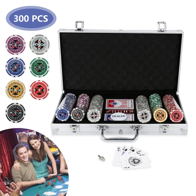 CHIPS DA POKER 300 chip marca valigetta con chip gioco di carte valigia ...